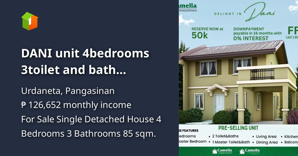DANI unit 4bedrooms 3toilet and bath 1master bedrooms house and lot ...