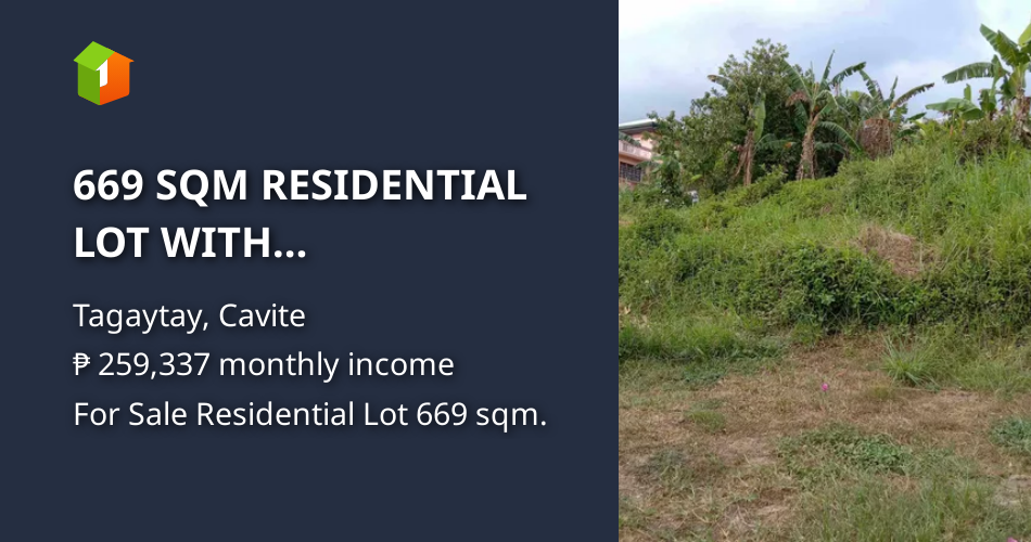 669 SQM RESIDENTIAL LOT WITH OVERLOOKING TAAL LAKE VIEW FOR SALE IN ...