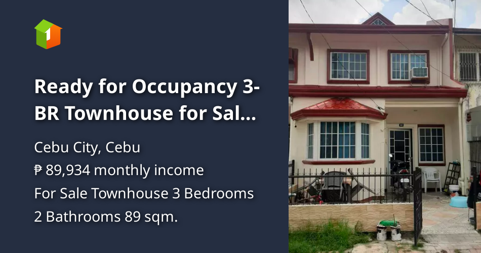 Ready for Occupancy 3-BR Townhouse for Sale in Villa Del Rio 1, Cebu ...