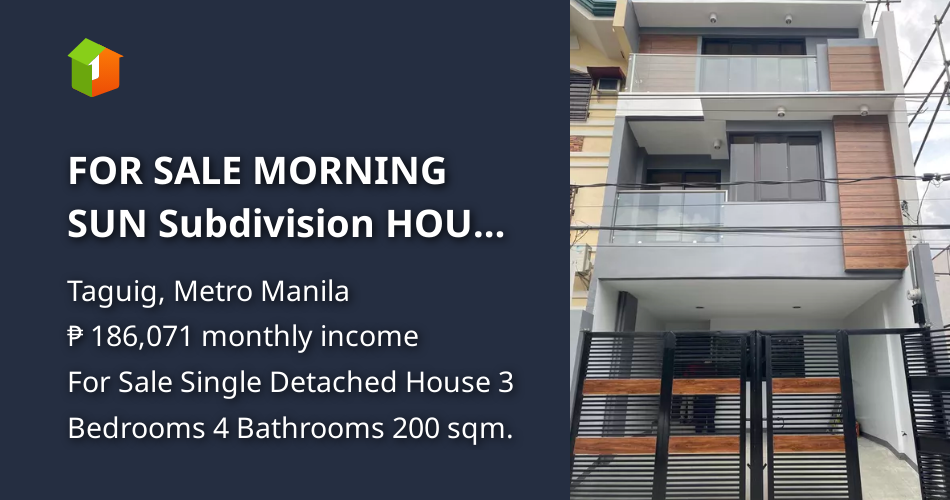FOR SALE MORNING SUN Subdivision HOUSE AND LOT in Taguig inside Acacia ...