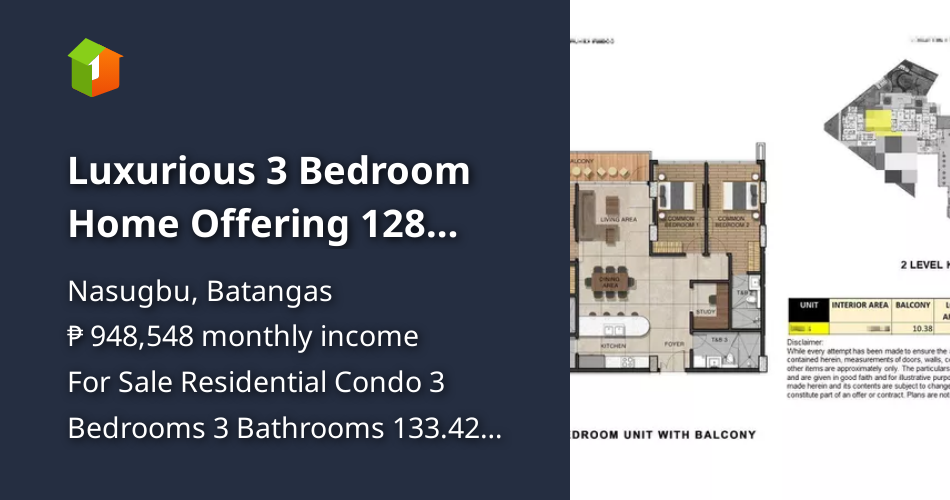 Luxurious 3 Bedroom Home Offering 128 Square Meters in Nasugbu ...