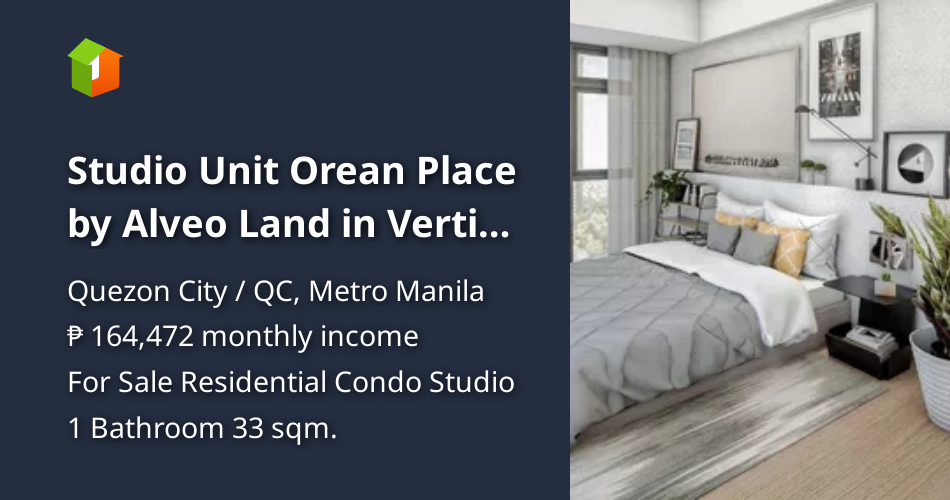 Studio Unit Orean Place by Alveo Land in Vertis North, Quezon City ...