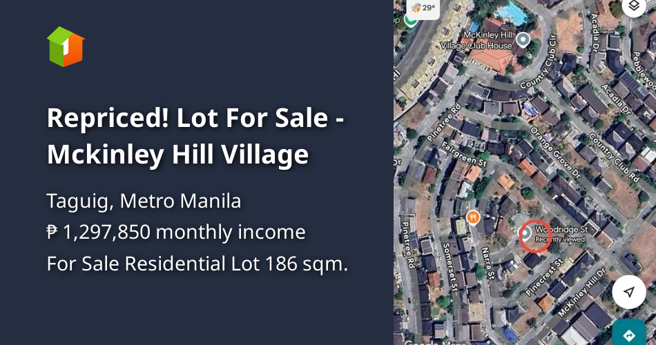 Repriced! Lot For Sale - Mckinley Hill Village [Lots 🚜] (November 2025 ...