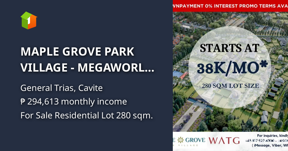 MAPLE GROVE PARK VILLAGE - MEGAWORLD RESORT-TYPE INSPIRED VILLAGE [Lots ...