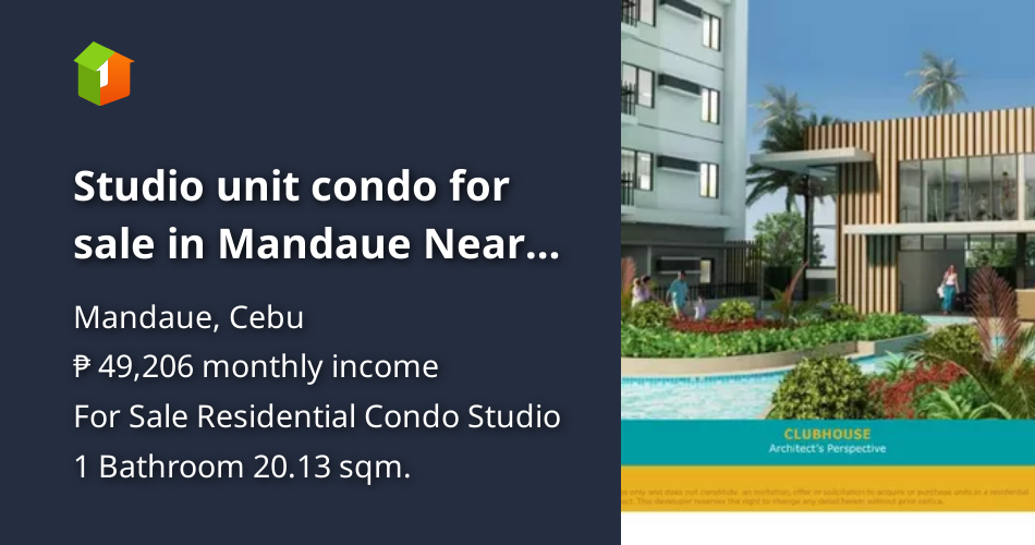 Studio unit condo for sale in Mandaue Near Pacific mall [Condos 🏙️ ...