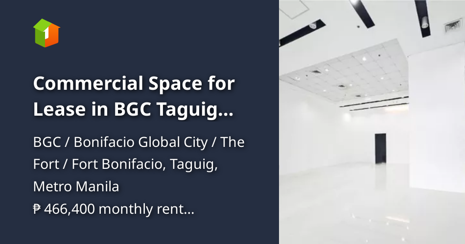Commercial Space for Lease in BGC Taguig City 200sqm [Commercial ...