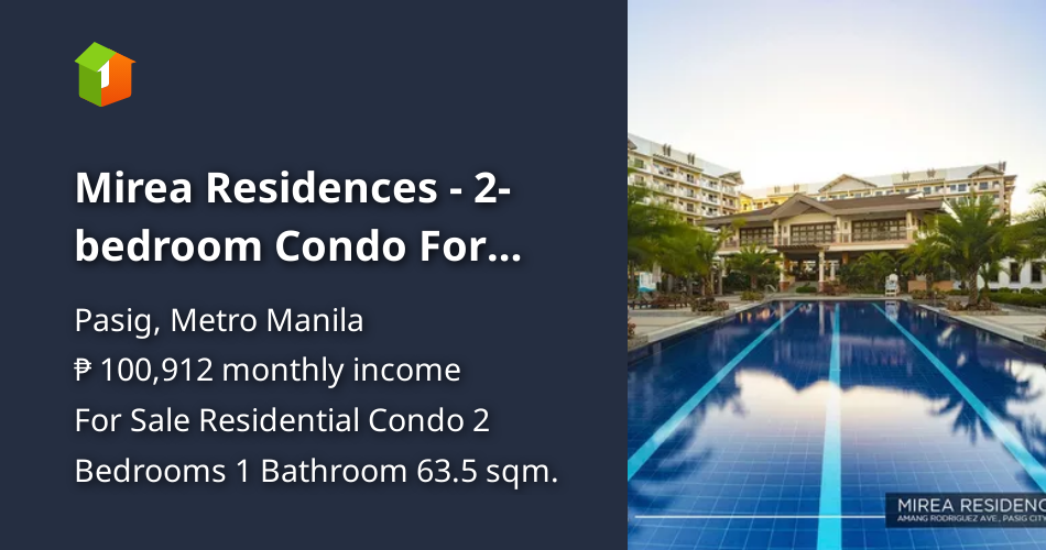 Mirea Residences - 2-bedroom Condo For Sale in Pasig near Eastwood ...