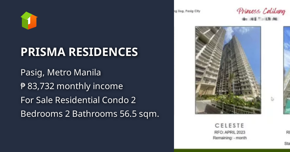 PRISMA RESIDENCES [Condos 🏙️] (July 2024) in Pasig, Metro Manila for sale