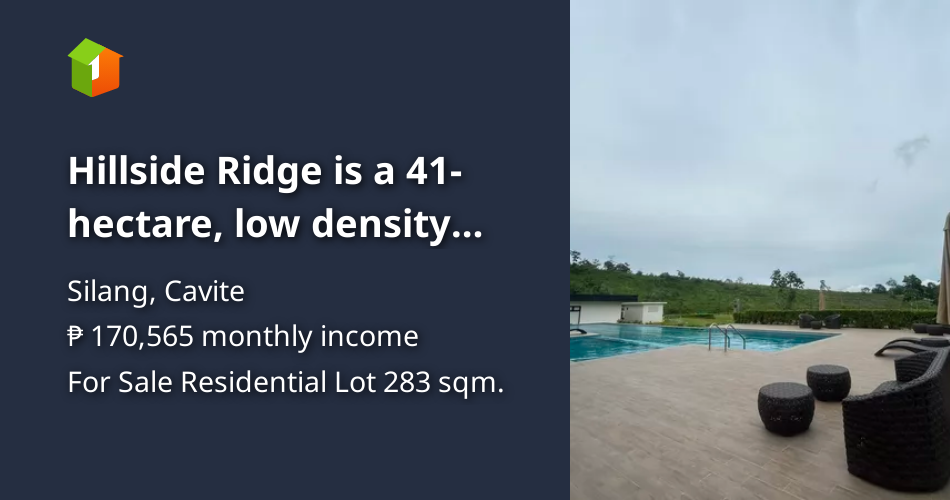 Hillside Ridge is a 41-hectare, low density subdivision enveloped by ...