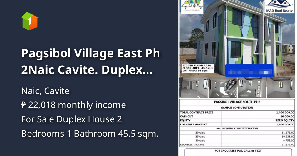 Pagsibol Village East Ph 2Naic Cavite. Duplex model with 10k DP ONLY ...