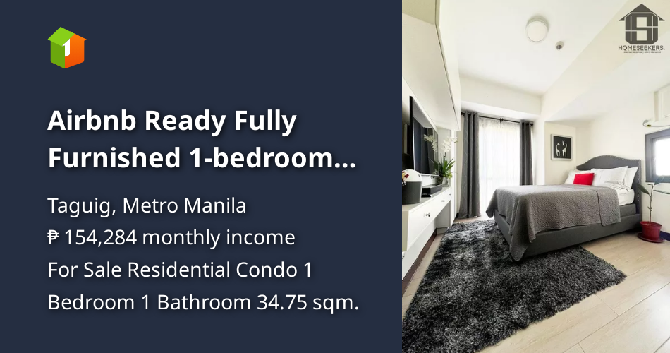 Airbnb Ready Fully Furnished 1-bedroom Condo in Viceroy Mckinley Hills ...