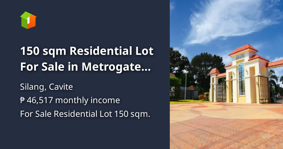 150 sqm Residential Lot For Sale in Metrogate Silang Estates Cavite ...