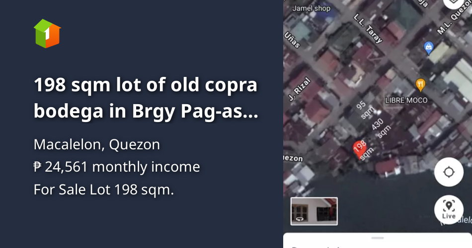 198 sqm lot of old copra bodega in Brgy Pag-asa beside Macalelon river ...