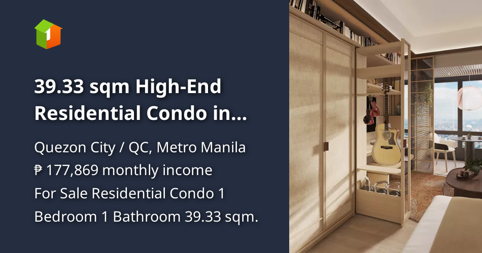 39.33 sqm High-End Residential Condo in Shang Summit For Sale at Quezon ...