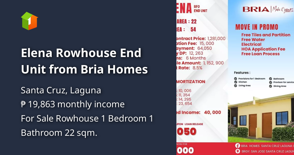 Elena Rowhouse End Unit from Bria Homes [Houses and Lots 🏘️] (January 2024) in Santa Cruz ...