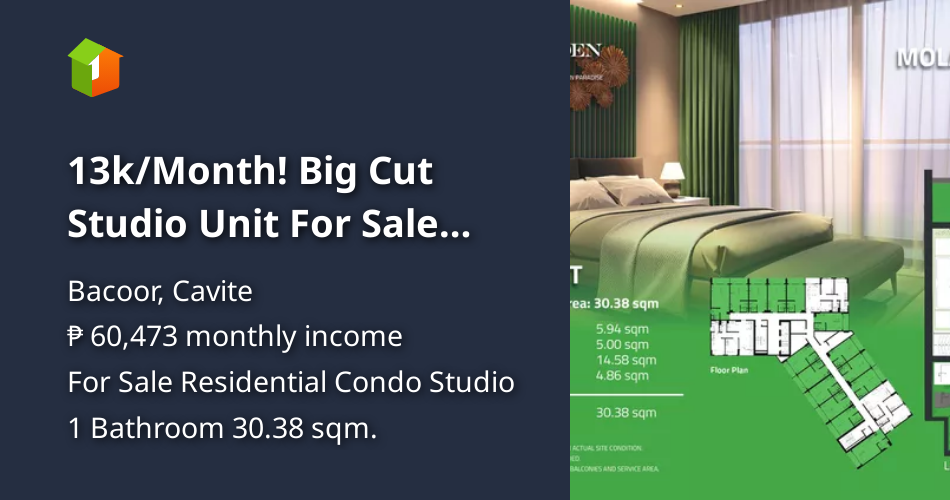 13k/Month! Big Cut Studio Unit For Sale Garden City near LRT ZAPOTE ...