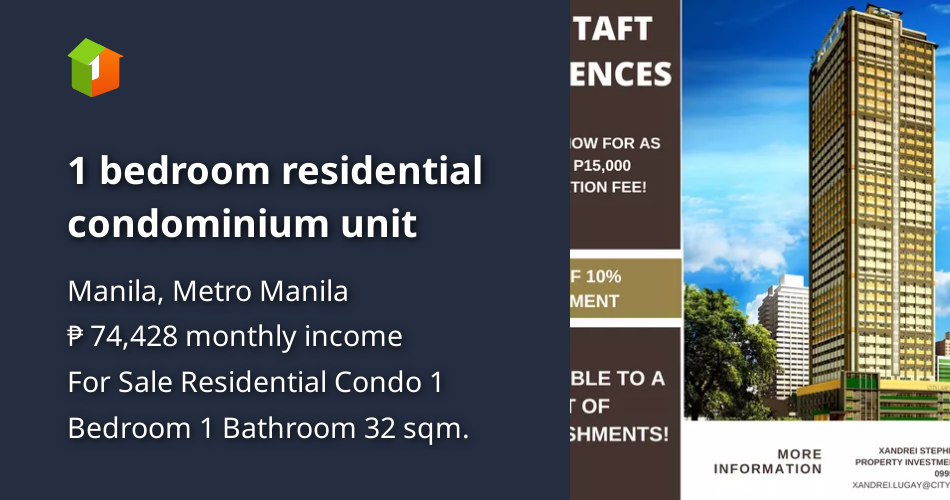 1 bedroom residential condominium unit [Condos 🏙️] (August 2022) in ...