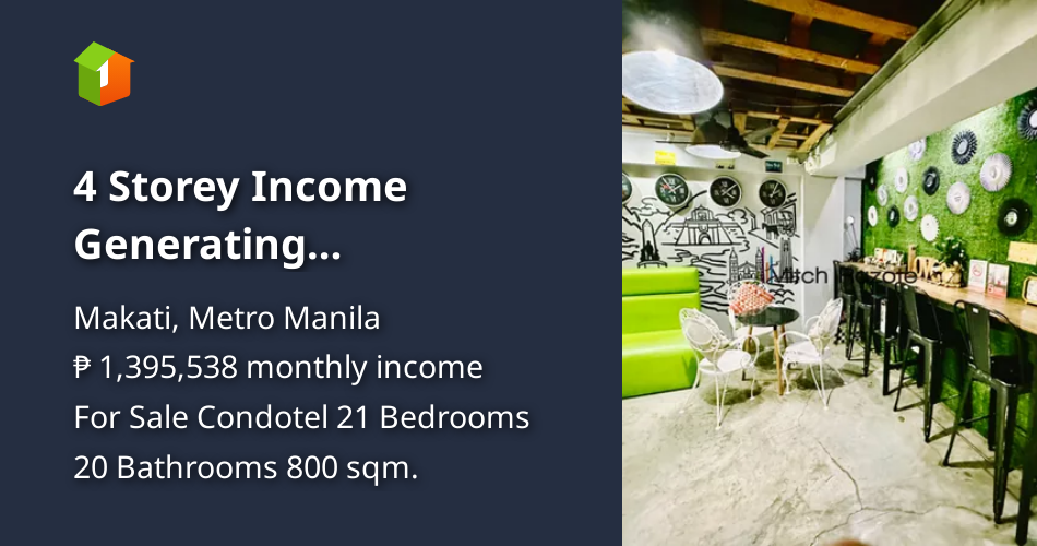 4 Storey Income Generating Dormitory/Hostel Building For Sale in Makati ...