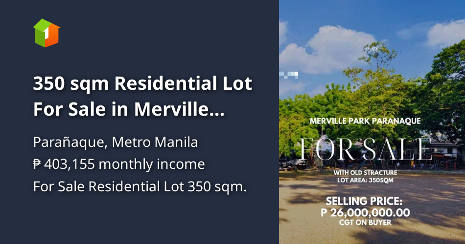 350 sqm Residential Lot For Sale in Merville Park Paranaque City [Lots ...