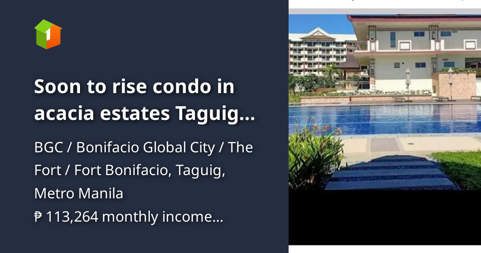 Soon to rise condo in acacia estates Taguig city mulberry phase 2 dmci ...