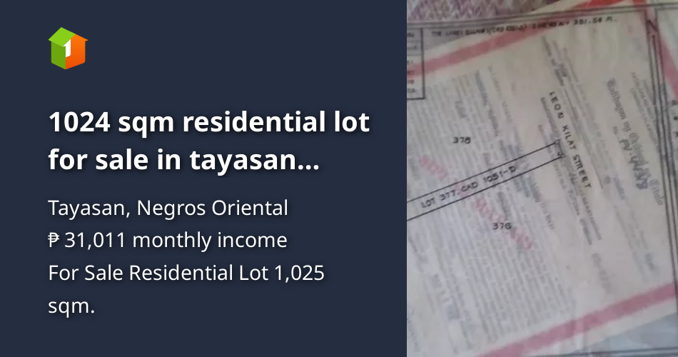 1024 sqm residential lot for sale in tayasan negros oriental [Lots 🚜 ...