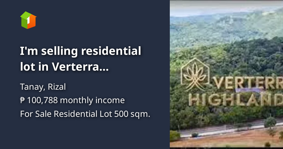 I'm selling residential lot in Verterra Highlands Subdivision,Brgy ...