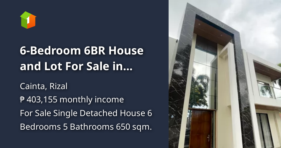 6-Bedroom 6BR House and Lot For Sale in Cainta, Rizal at the Brookside ...