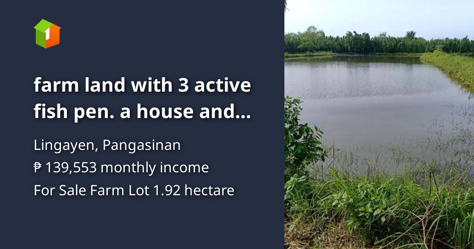 Farm land with 3 active fish pen. a house and fruit bearing trees [Lots ...