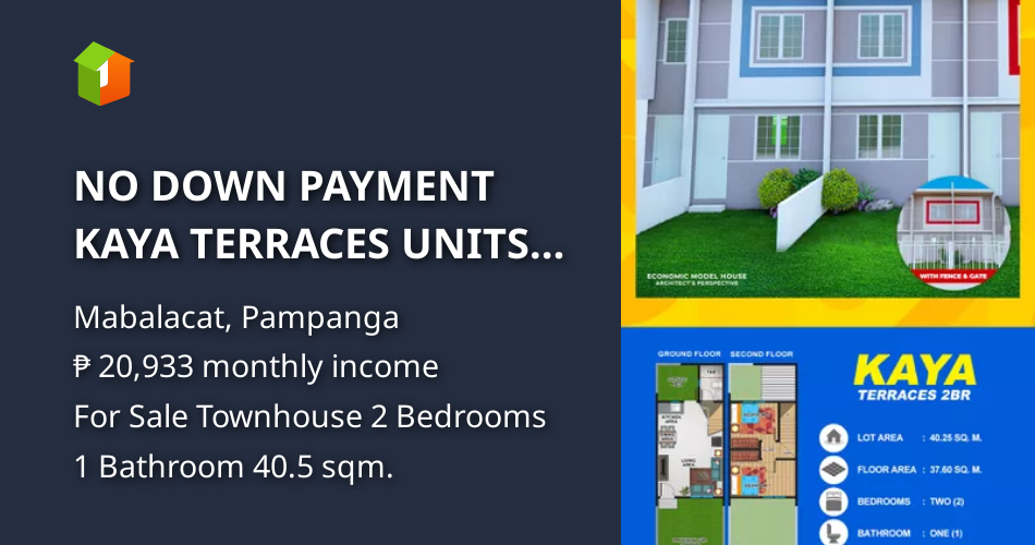 NO DOWN PAYMENT KAYA TERRACES UNITS FOR SALE IN MABALACAT CITY PAMP ...
