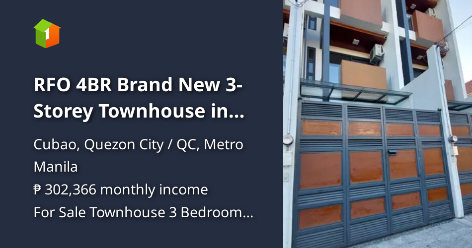 RFO 4BR Brand New 3-Storey Townhouse in Cubao Quezon City Metro Manila ...