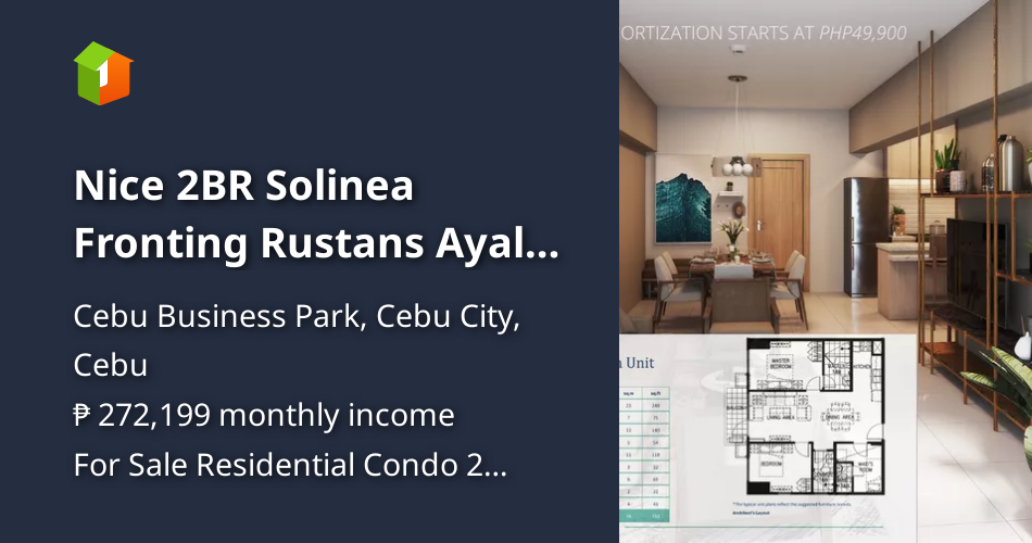 Nice 2BR Solinea Fronting Rustans Ayala, Cebu Business Park, Cebu City ...