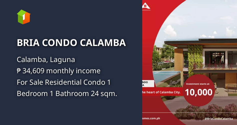 BRIA CONDO CALAMBA [Condos 🏙️] (January 2022) in Calamba, Laguna for sale