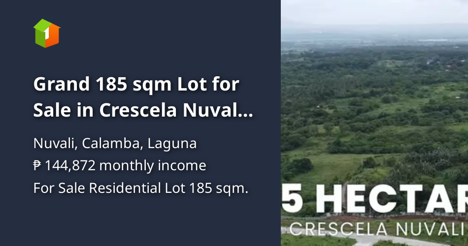 Grand 185 sqm Lot for Sale in Crescela Nuvali Experience Fresh Air ...