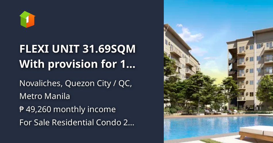 FLEXI UNIT 31.69SQM With provision for 1 bedroom or 2 bedroom [Condos 🏙 ...