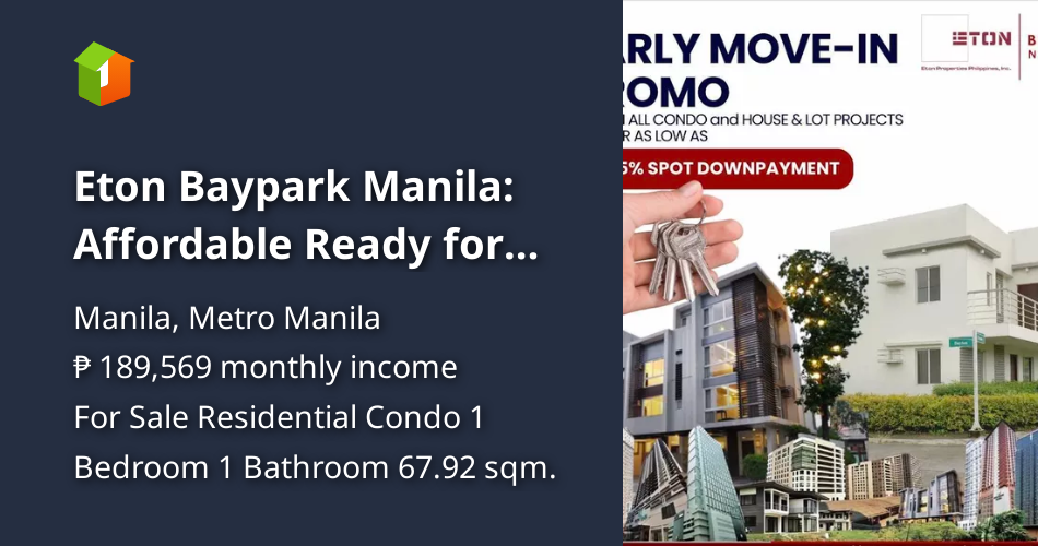 Eton Baypark Manila: Affordable Ready for Occupancy Condo for Sale; Low ...