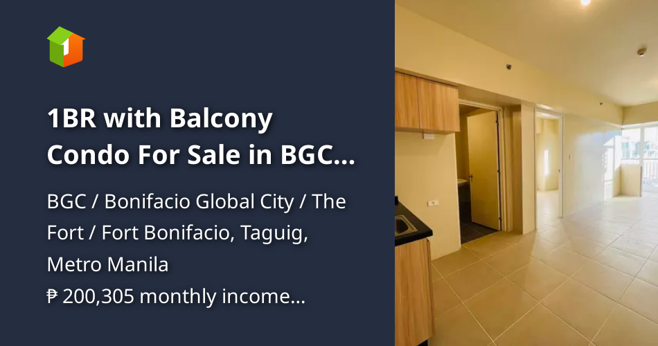 1BR with Balcony Condo For Sale in BGC St. Luke BGC High Street Uptown ...