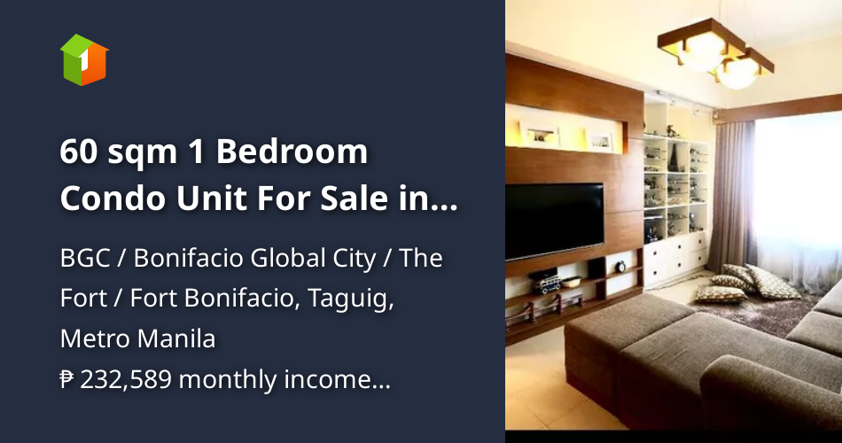 60 sqm 1 Bedroom Condo Unit For Sale in Fairways Tower BGC [Condos 🏙️ ...