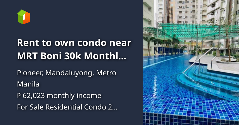 Rent to own condo near MRT Boni 30k Monthly 350kDP Movein Ready 50 SQM ...