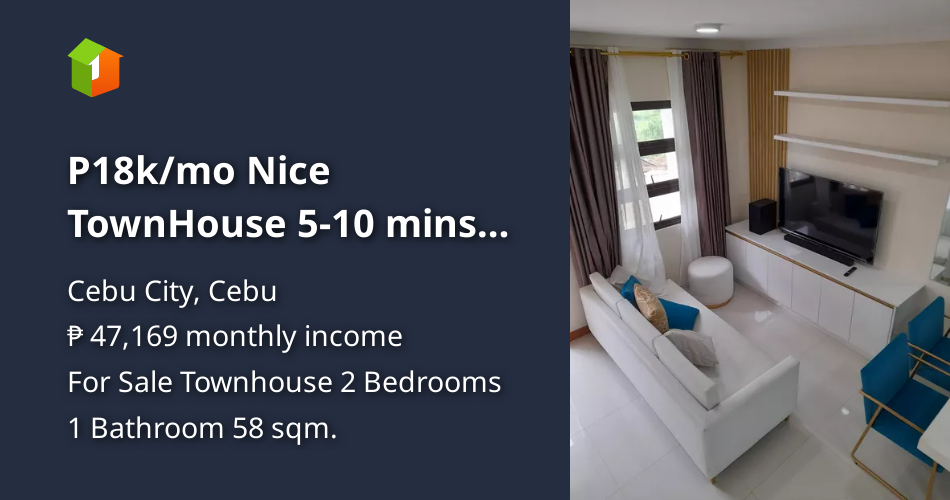 P18k/mo Nice TownHouse 5-10 mins from CIS & North Gen Talamban Cebu PH ...