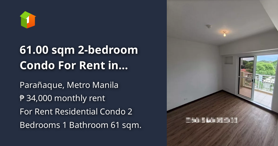 61.00 sqm 2-bedroom Condo For Rent in Paranaque City near SM BF [Condos ...