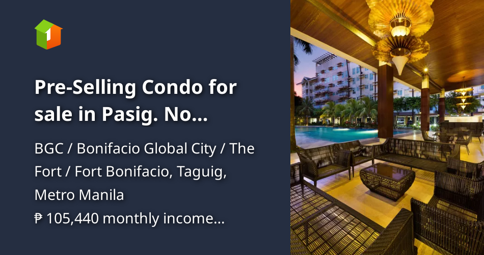 Pre-Selling Condo for sale in Pasig. No Downpayment 3-BR 58 sqm with ...