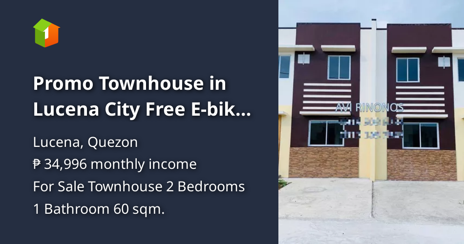 Promo Townhouse in Lucena City Free E-bike or Discount 70,000 [Houses ...