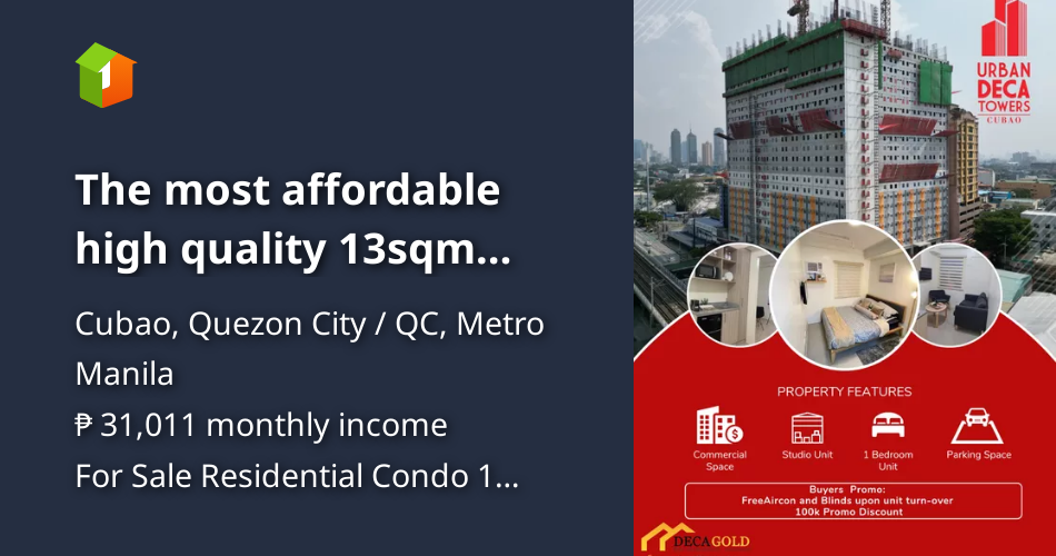The most affordable high quality 13sqm studio and 26sqm 1B Condo unit ...