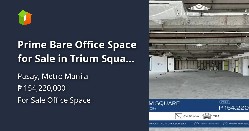 Prime Bare Office Space for Sale in Trium Square at Pasay City [Commercial Properties 🏭] (March ...