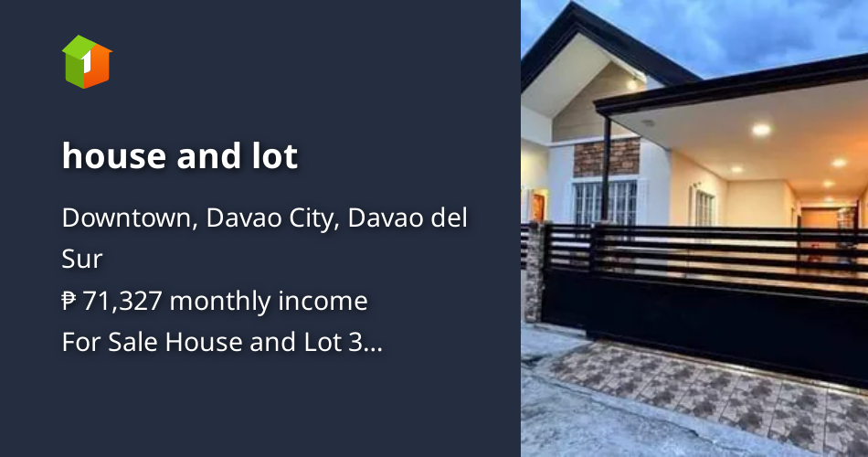 House And Lot Houses And Lots 🏘️ September 2024 In Downtown Davao City Davao Del Sur For Sale 
