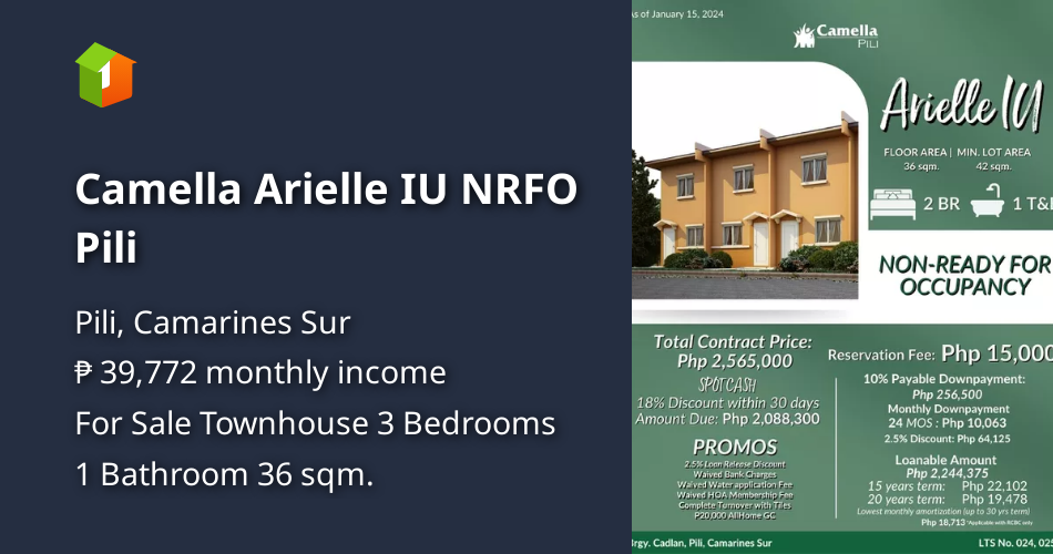 Camella Arielle Iu Nrfo Pili Houses And Lots 🏘️ January 2024 In Pili Camarines Sur For Sale 