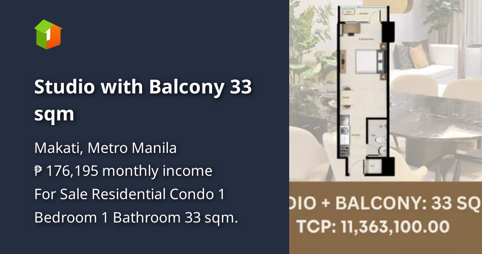 Studio with Balcony 33 sqm [Condos 🏙️] (February 2025) in Makati, Metro ...