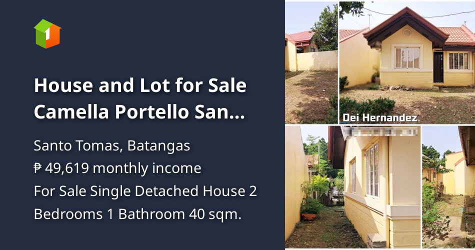 House and Lot for Sale Camella Portello San Vicente Sto.Tomas Bat 96sqm ...
