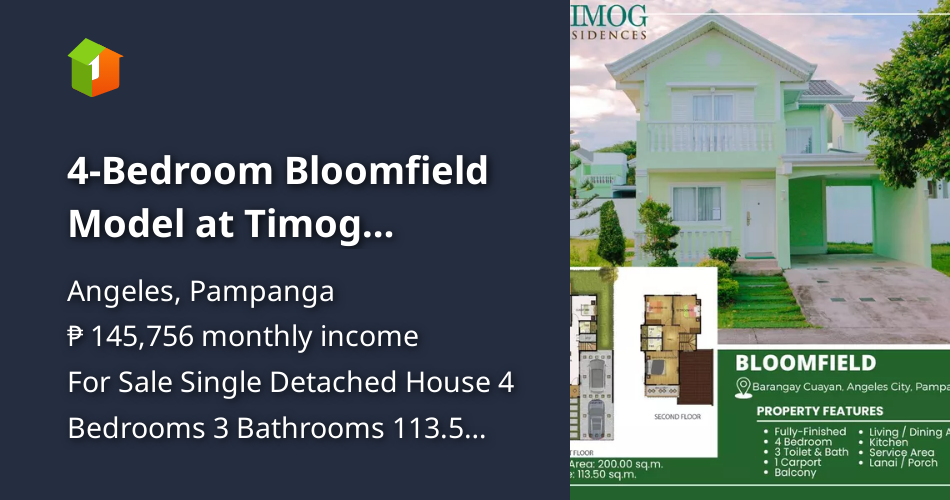 4-Bedroom Bloomfield Model at Timog Residences in Angeles Pampanga ...
