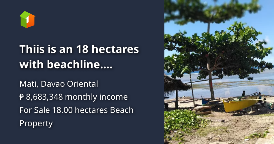 Thiis is an 18 hectares with beachline. Affordable price. Located at ...